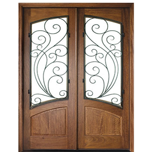 DSA Doors - Mahogany Wood Aberdeen Redwood E-04 Exterior Double Door ...