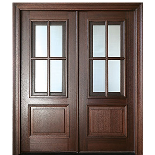 DSA Doors - Mahogany Wood Breezeport TDL 4LT E-04 Exterior Double Door ...