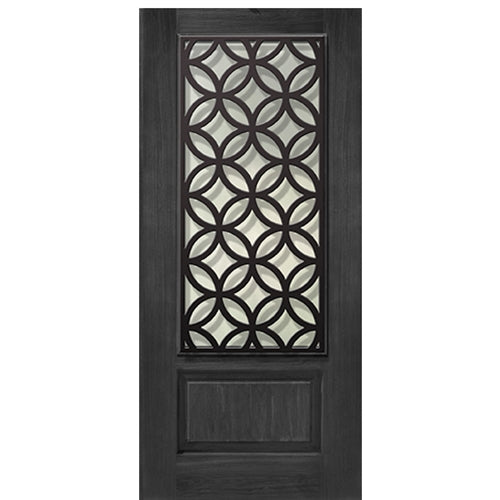 GlassCraft - Fiberglass 1-Panel 3/4 Lite Eclectic Exterior Single Door ...