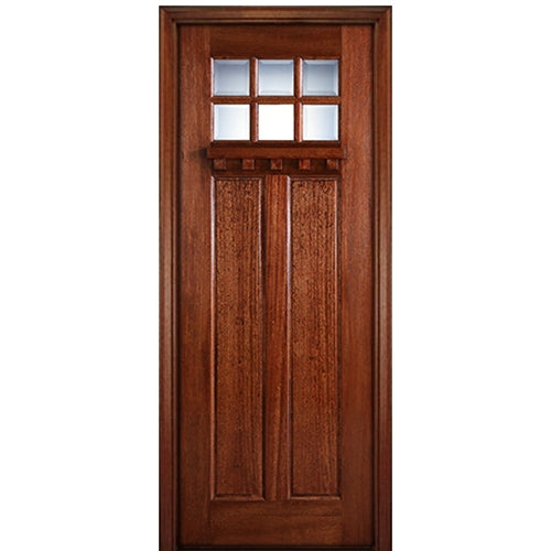 Hoelscher - Mahogany Wood TDL 6-Lite Craftsman-1-80 Exterior Single ...